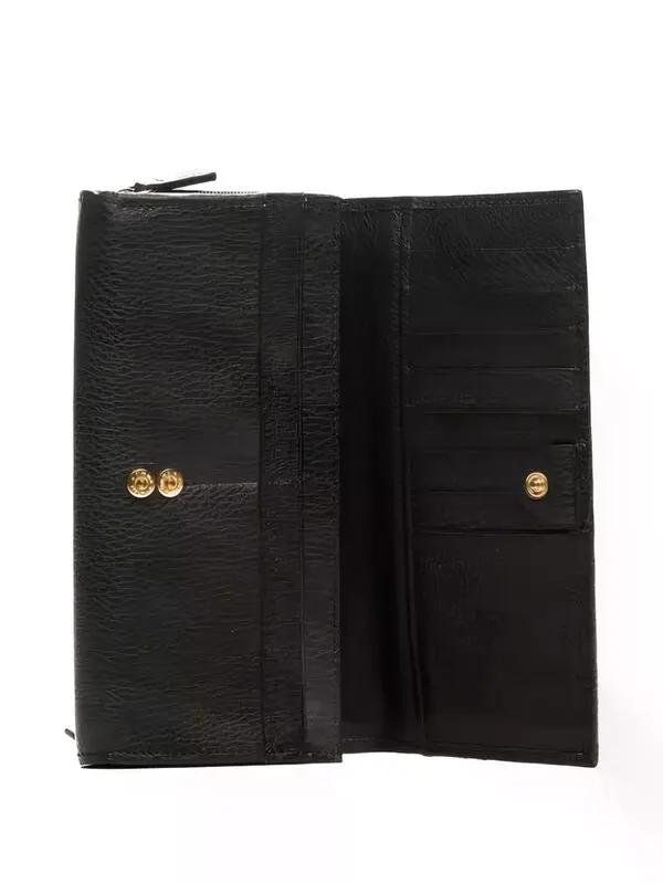 POCHE PARIS Logo-detail Leather Wallet - Black