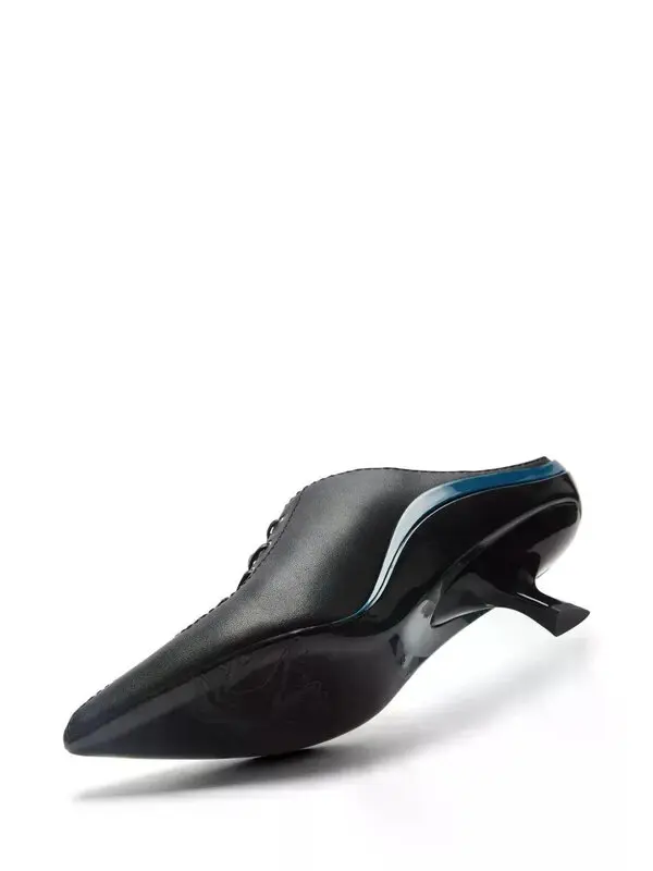 LILI CURIA Victoria Kitten Lace-up Mules
