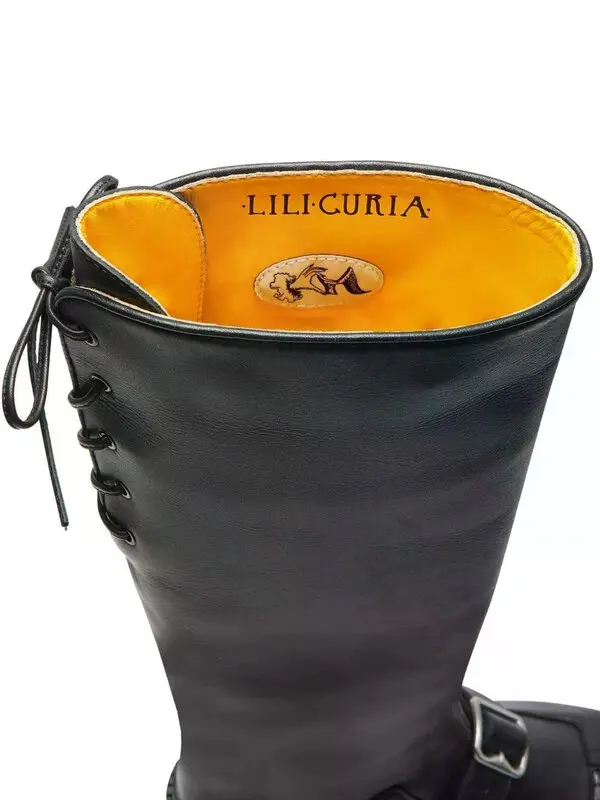 LILI CURIA Joan Buckle Lace-up Boots