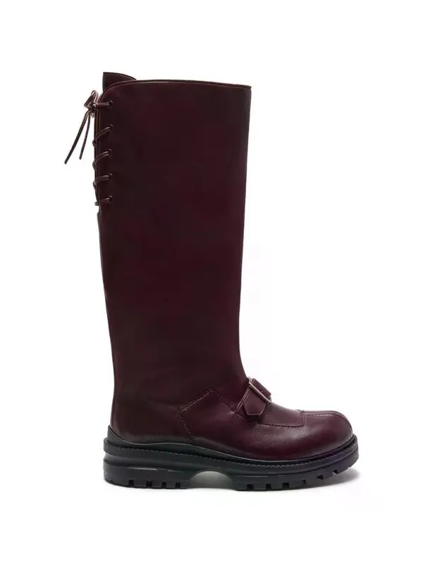 LILI CURIA Joan Buckle Lace-up Boots