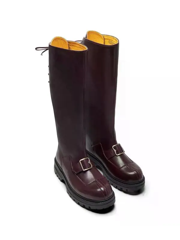 LILI CURIA Joan Buckle Lace-up Boots