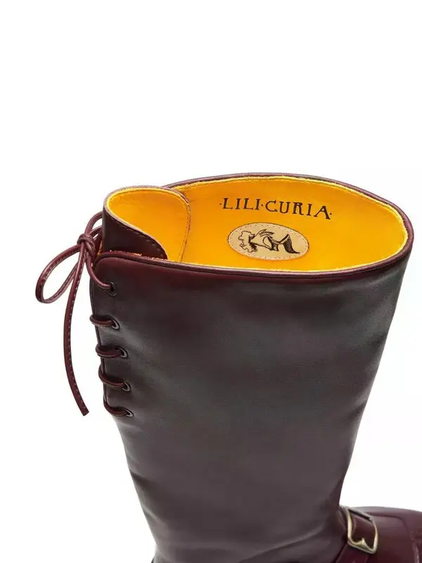 LILI CURIA Joan Buckle Lace-up Boots