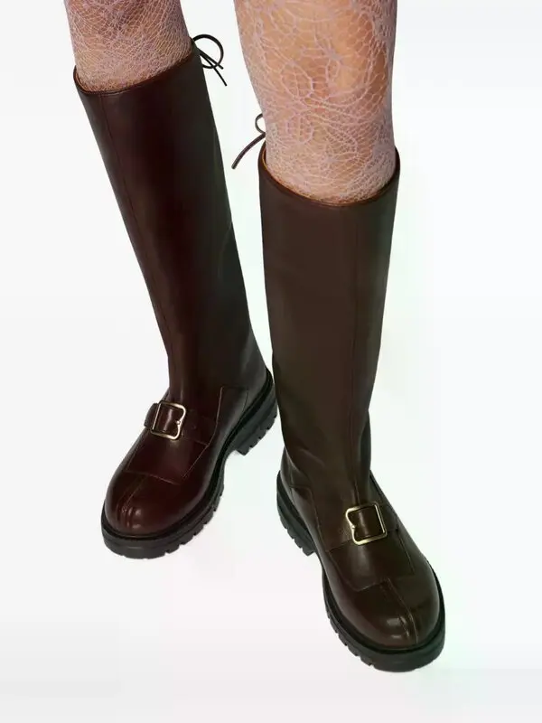 LILI CURIA Joan Buckle Lace-up Boots