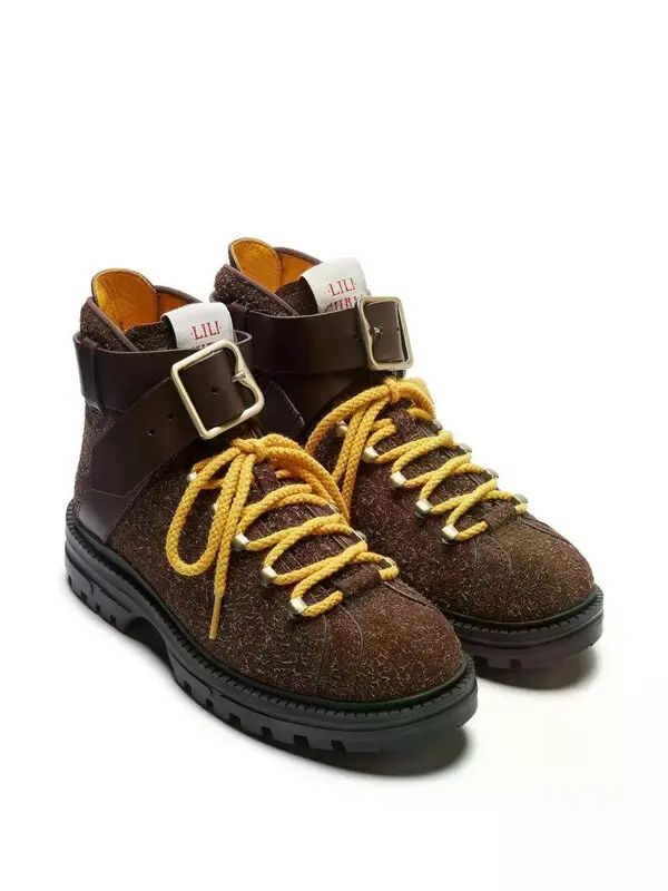 LILI CURIA Kitt Buckle Lace-up Boots