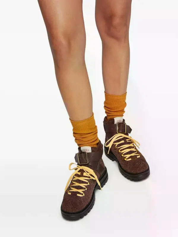 LILI CURIA Kitt Buckle Lace-up Boots
