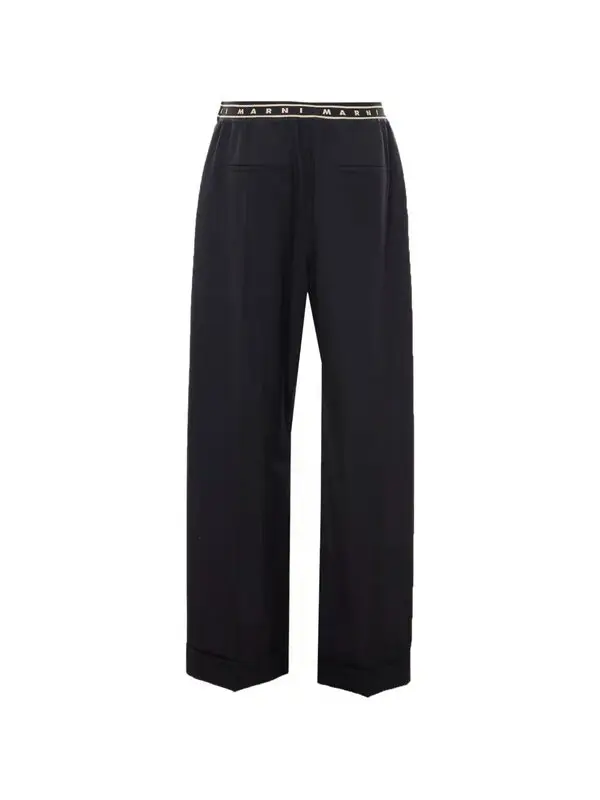 Marni Elasticated Logo-band Trousers