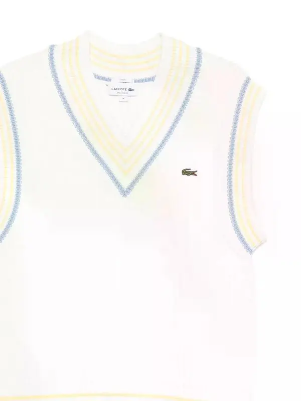 Lacoste V-neck Striped Knitted Vest