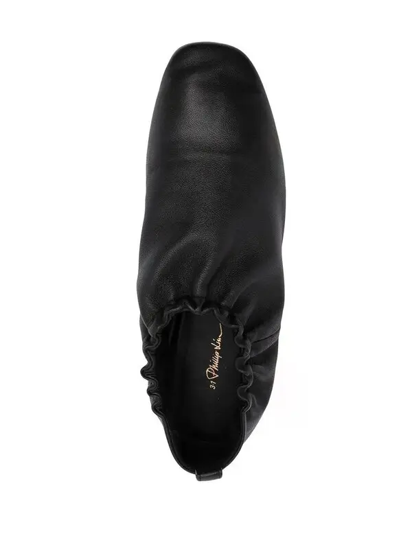 3.1 Phillip Lim Ruched Leather Slippers - Black