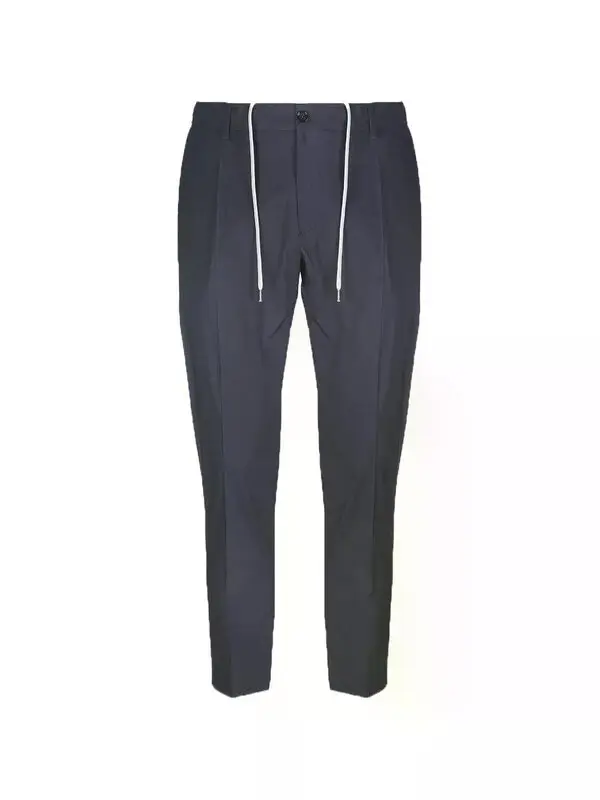 BE ABLE Riccardo Drawstring Pleated Trousers - Blue