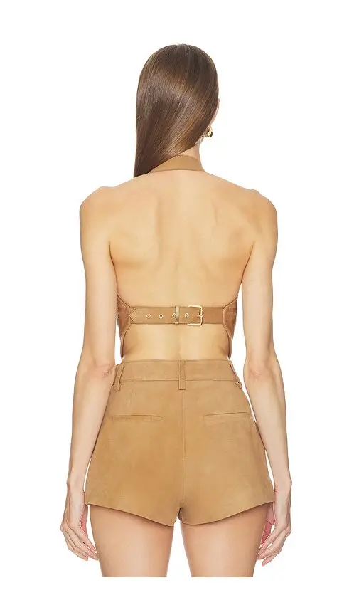 Retrofete Windsor Suede Halter Top - Tan