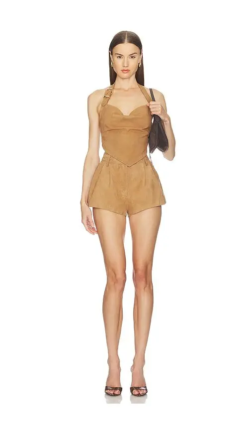 Retrofete Windsor Suede Halter Top - Tan