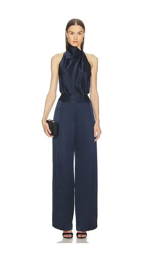 THE SEI Draped Halter Top - Navy