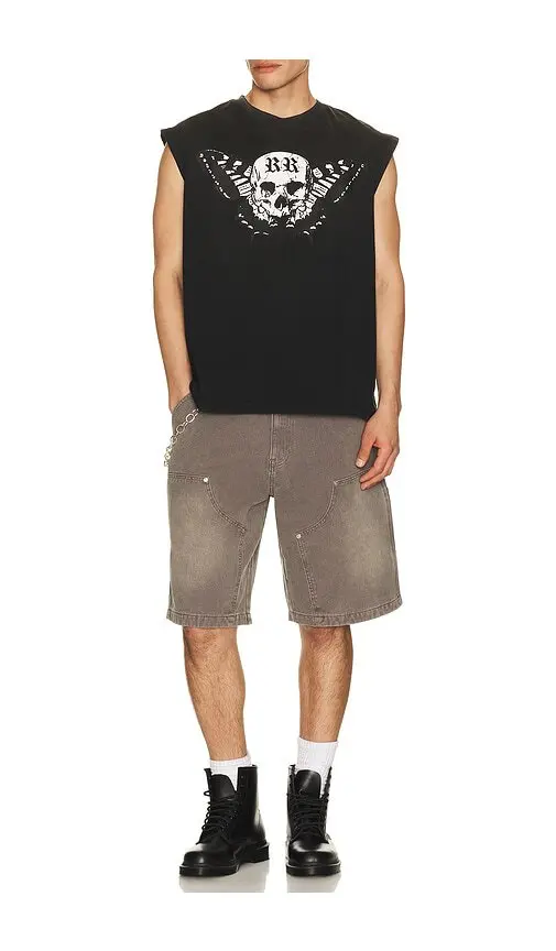 RYOKO RAIN Butterfly Skull Sleeveless Tee
