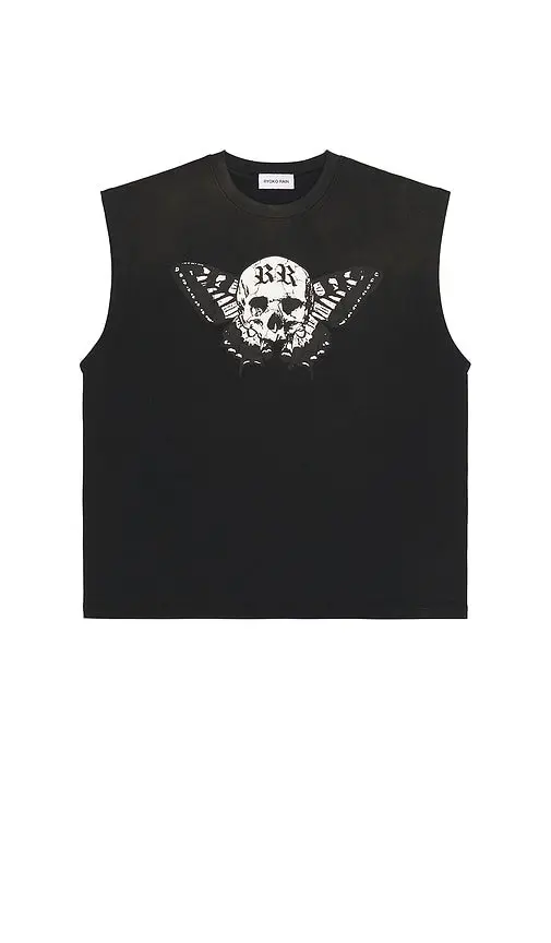 RYOKO RAIN Butterfly Skull Sleeveless Tee