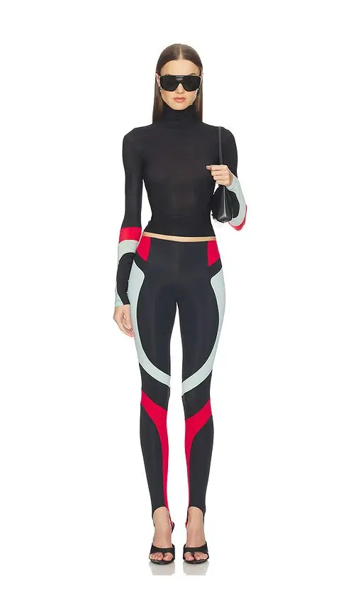 Off-White Color Insert Long Sleeve Top