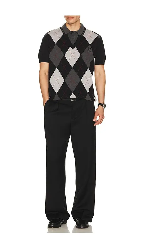 Fred Perry X Kris Van Assche Argyle Knitted Shirt