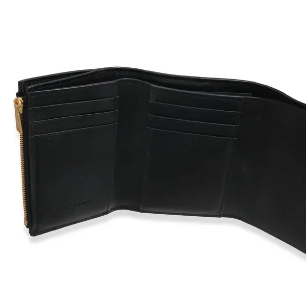 Bottega Veneta Cassette Intrecciato Trifold Wallet - Black