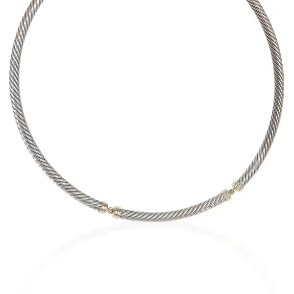 David Yurman Yellow Gold & Sterling Silver Metro Cable Necklace - Yellow_gold/sterling_silver