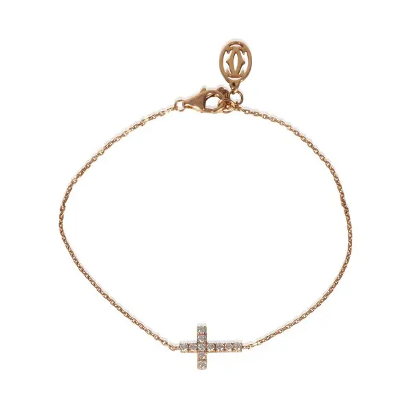 CARTIER Rose Gold Diamond Symbols Cross Bracelet - Rose_gold