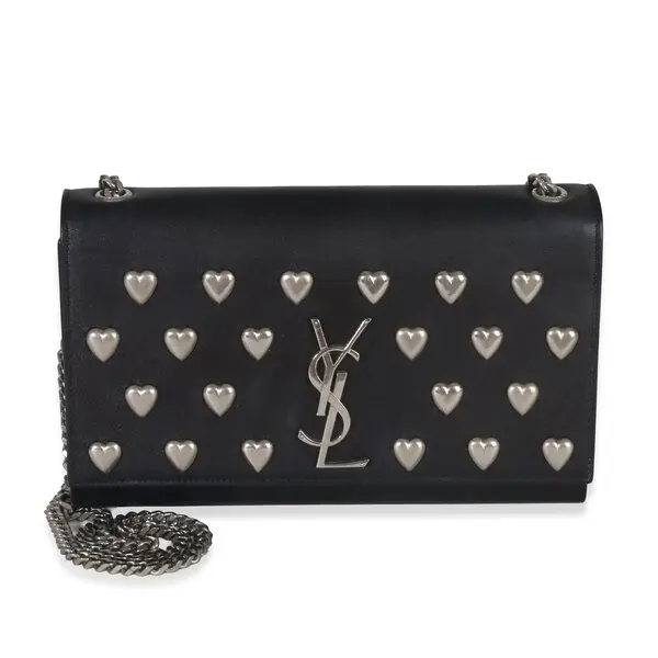 Saint Laurent Studded Heart Kate Chain Bag - Black