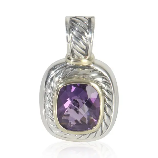 David Yurman Yellow Gold & Sterling Silver Amethyst Albion Pendant - Yellow_gold/sterling_silver