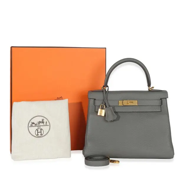 Hermès Gris Meyer Clemence Kelly 28 - Gray