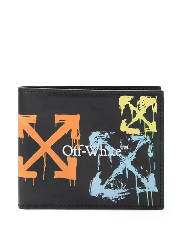 Off-White Bookish Arrow Spray Bi-fold Wallet - Black