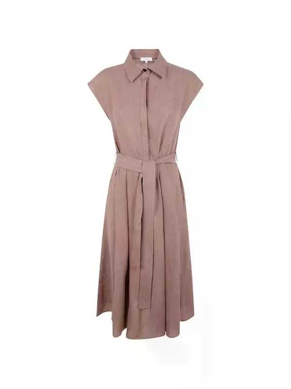 Antonelli Firenze Belted Shirt Dress - Neutrals