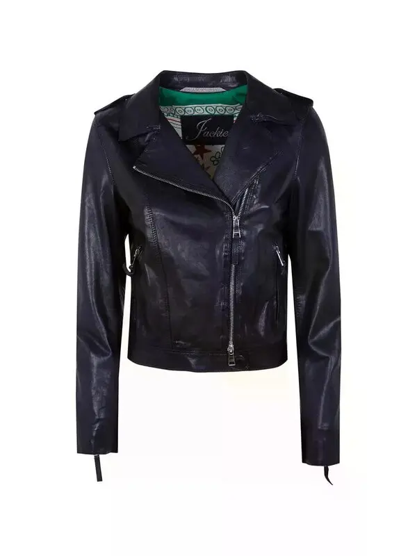 THE JACKIE LEATHERS Ciclone Zip-up Leather Jacket - Blue