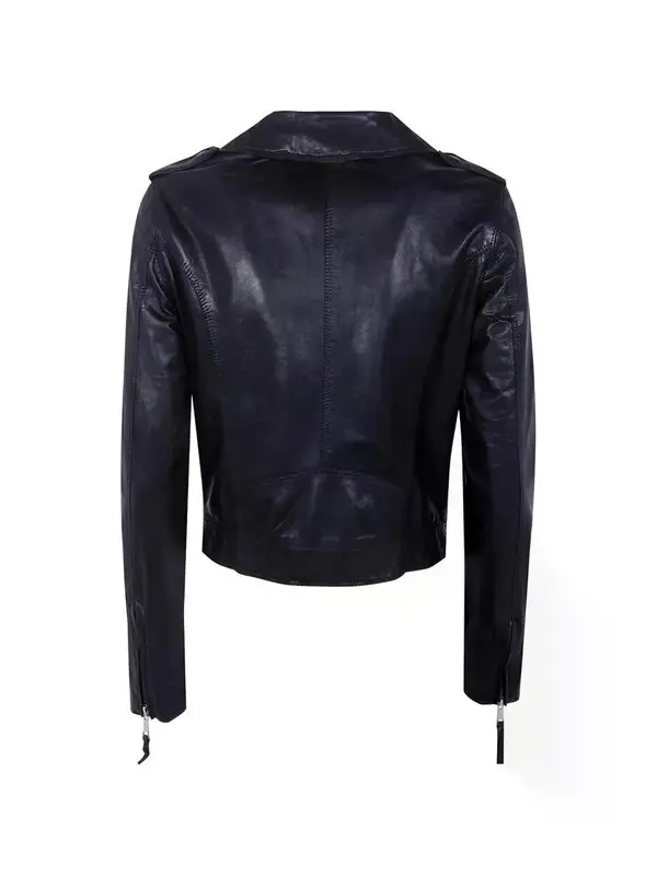 THE JACKIE LEATHERS Ciclone Zip-up Leather Jacket - Blue