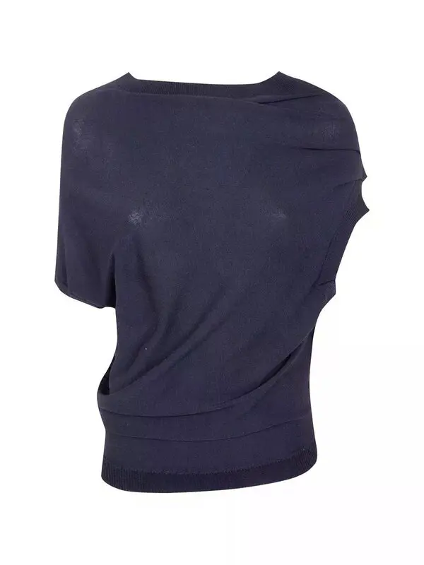 Liviana Conti Draped Sweater - Blue