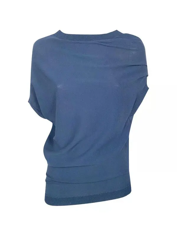 Liviana Conti Draped Sweater - Blue