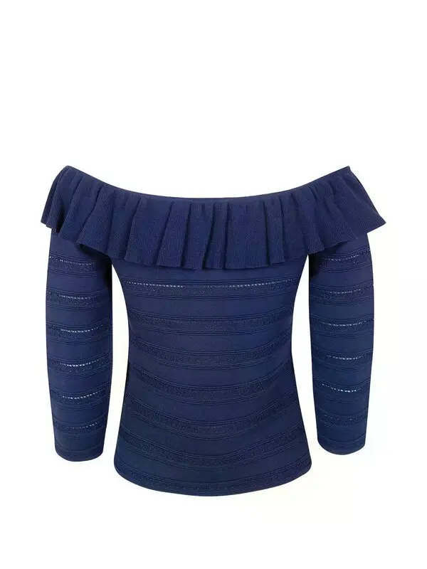 BLUGIRL Ruffled Off-shoulder Sweater