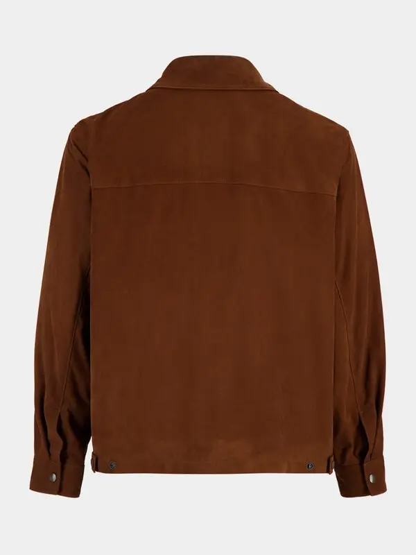 LEMAIRE Cigar Nubuck Reporter Jacket - Brown