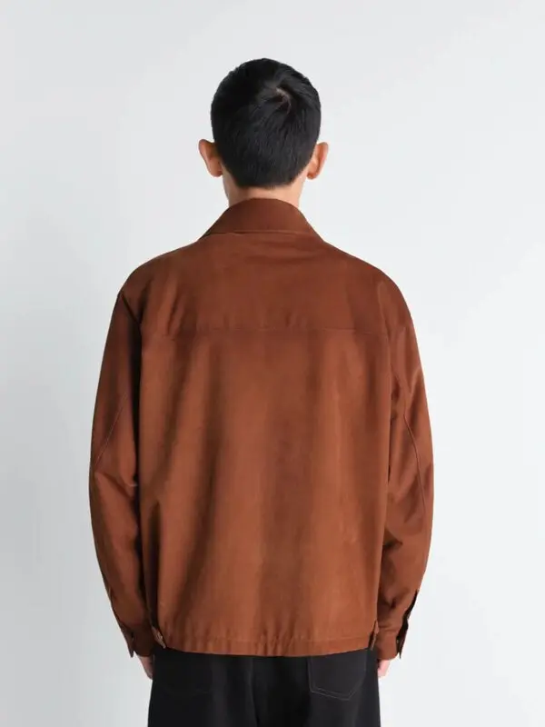 LEMAIRE Cigar Nubuck Reporter Jacket - Brown