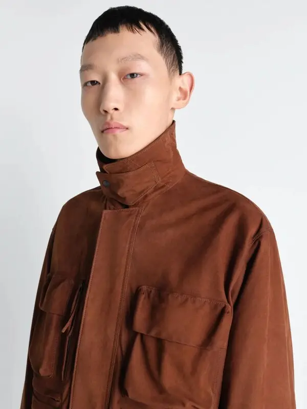 LEMAIRE Cigar Nubuck Reporter Jacket - Brown