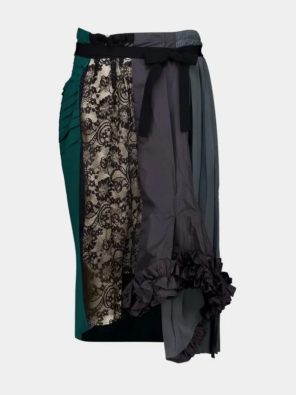 Prada Patchwork Midi Skirt - Multicolour