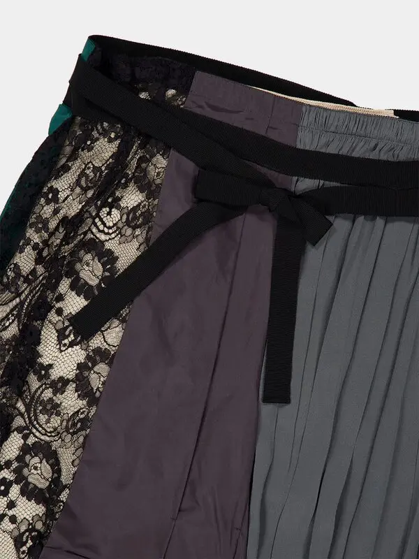 Prada Patchwork Midi Skirt - Multicolour
