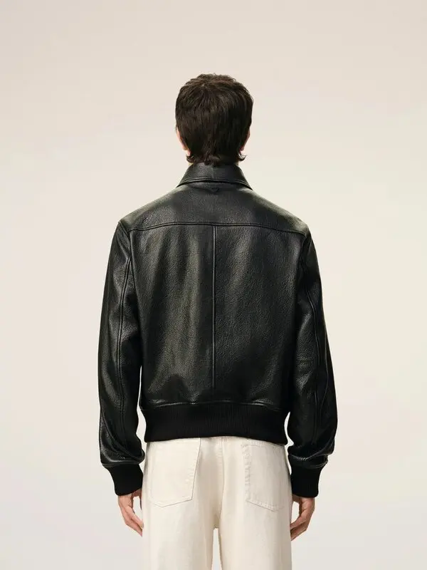AMI Paris Lamb Leather Zipped Jacket