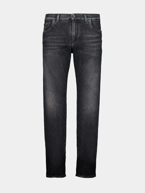 Dolce & Gabbana Straight-fit Stretch Cotton Denim Jeans - Black