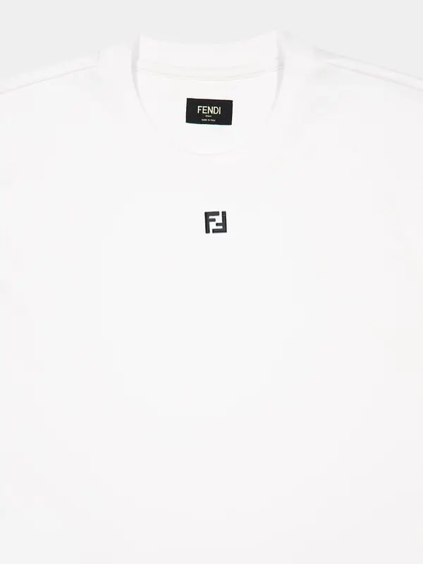 Fendi Cotton T-shirt With Metal Ff Detail - White