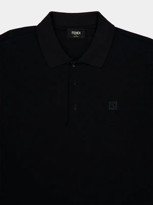 Fendi Cotton Piqué Slim Fit Polo Shirt - Black