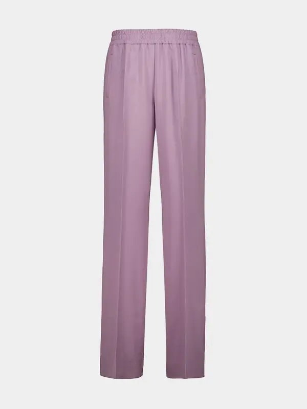 Dolce & Gabbana Wool Straight-leg Trousers - Purple