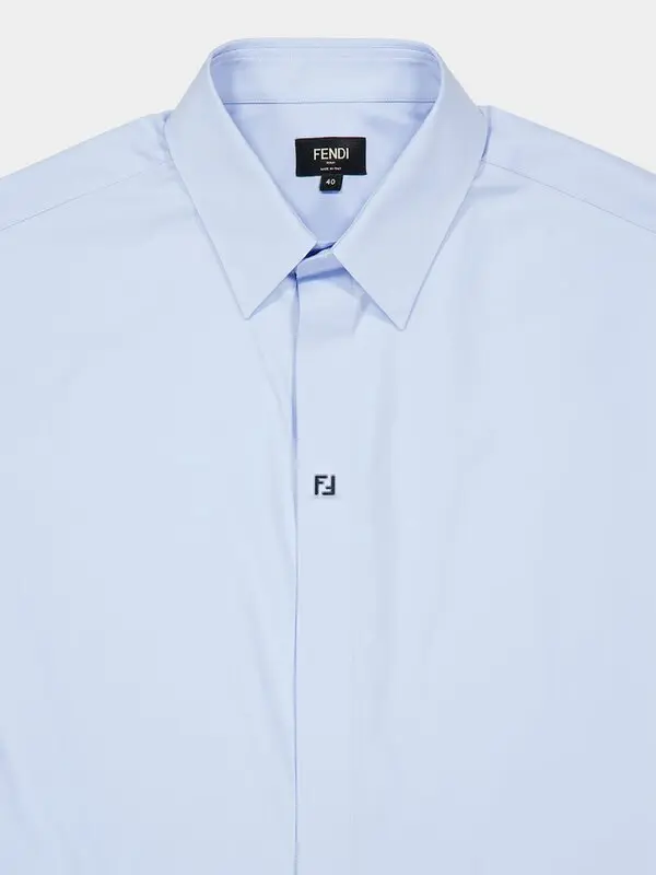 Fendi Light Cotton Boxy Fit Short Sleeve Shirt