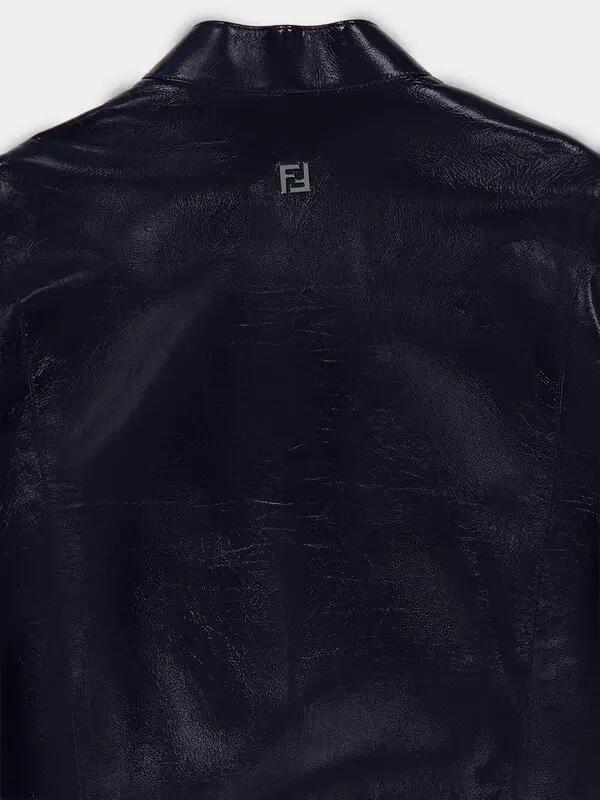 Fendi Shiny Leather Biker Jacket