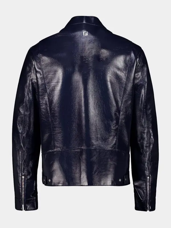 Fendi Shiny Leather Biker Jacket