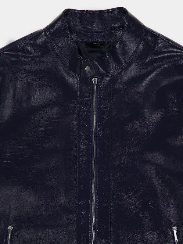 Fendi Shiny Leather Biker Jacket