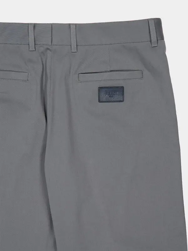 Fendi Stretch Gabardine Cigarette Trousers - Grey