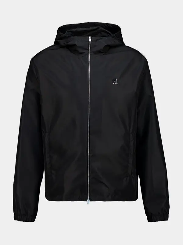 Fendi Technical Fabric Hooded Blouson Jacket - Black
