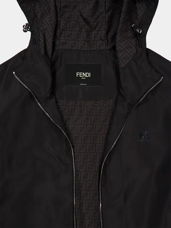 Fendi Technical Fabric Hooded Blouson Jacket - Black